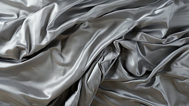 Silky Silver Fabric Draped with Smooth Elegant Folds Stock Image ...