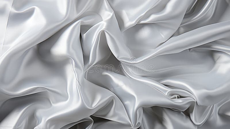 Silky Silver Fabric Draped with Smooth Elegant Folds Stock Photo ...