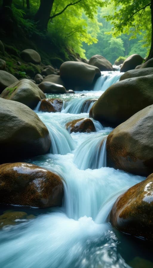 Silky Smooth Water Flowing Over Ancient Stones in Slow Motion , Stones ...