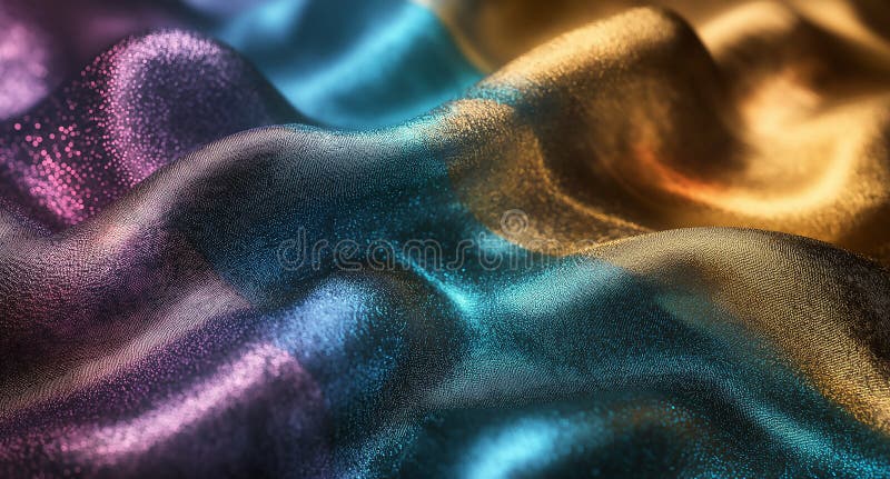 Silky Waves of Iridescent Colors Stock Illustration - Illustration of ...