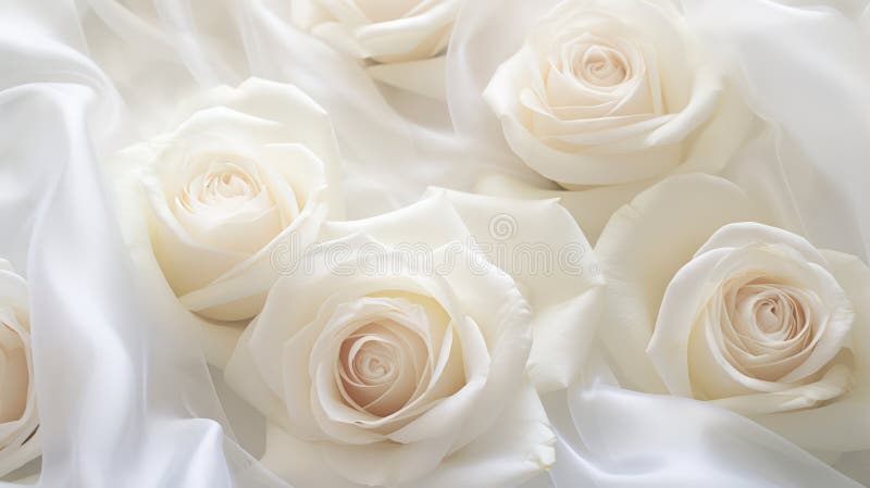 Silky White Roses As a Background Depicting Love and Purity Stock Image ...