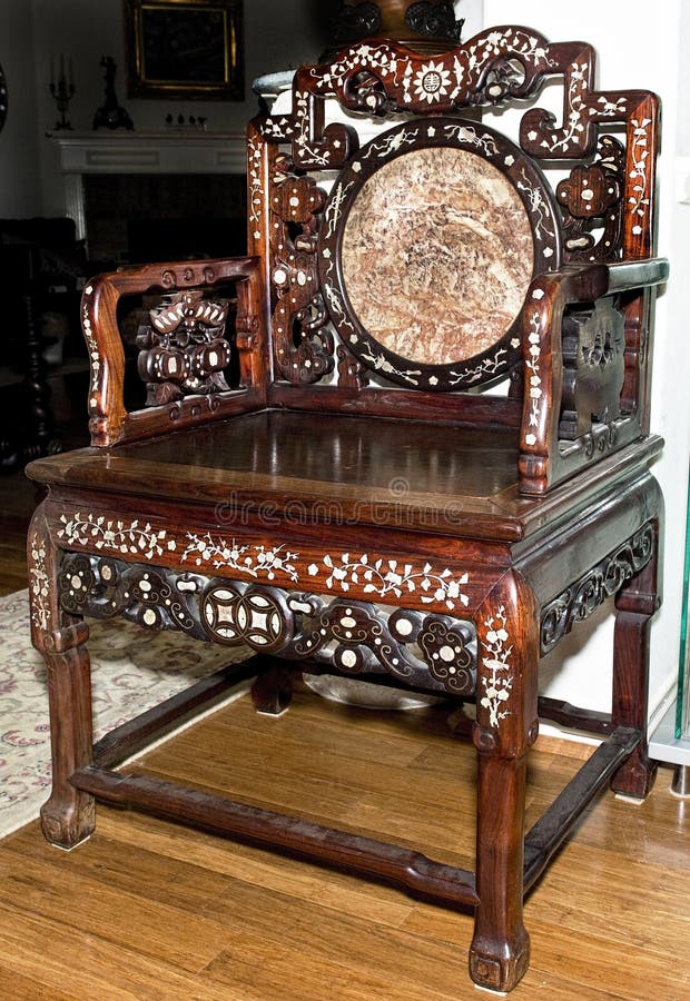 Silla China Antigua Del Trono Foto de archivo - Imagen de china, silla ...