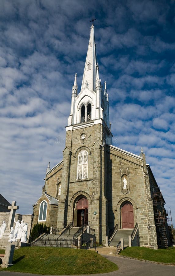 Acadian Church in Cheticamp, Nova Scotia Stock Image - Image of cabot ...