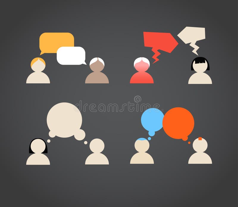 Two Talking People with Abstract Speech Cloud Stock Vector ...