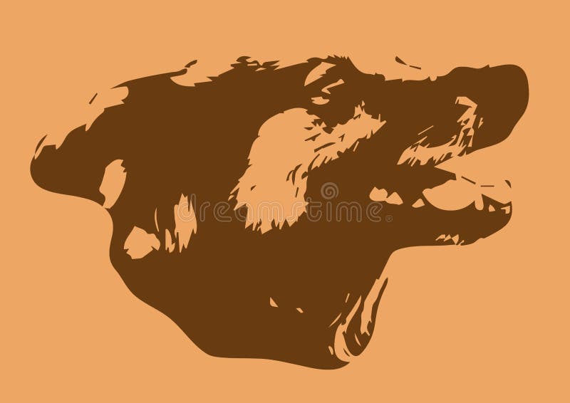 Sillouette Dog Muzzle Side View. Vector Illustration Stock Vector ...