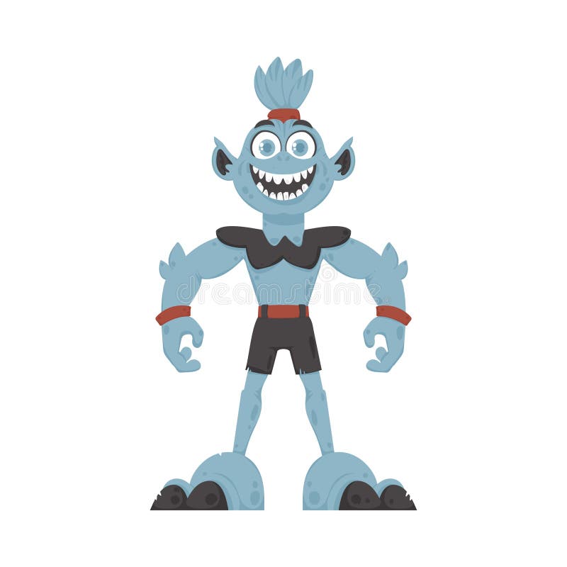 This is a Silly and Amusing Blue Creature. Cartoon Style Stock Vector ...
