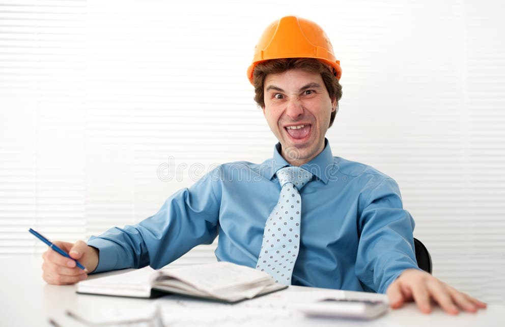 Silly crazy Engineer stock photo. Image of expressive - 28028866