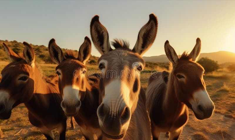 Silly Donkey Captures Selfie, Showcasing Its Playful Side. Creating ...