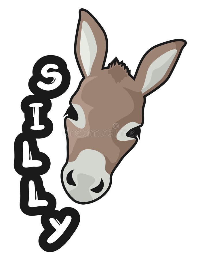 Silly donkey stock vector. Illustration of comic, label - 31615771