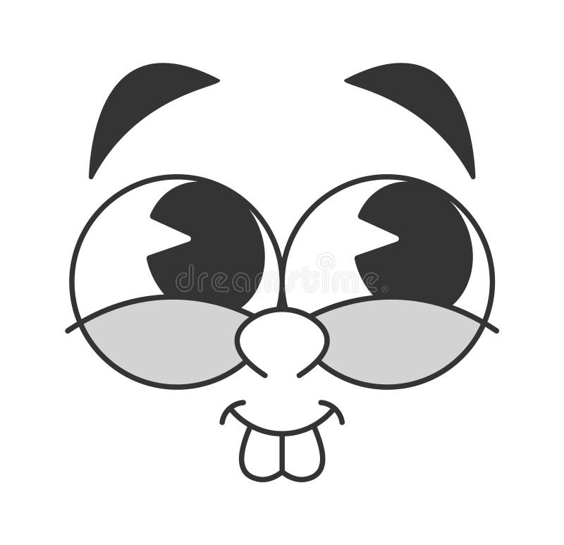 Silly Face Grimace Doodle Caricature Stock Vector - Illustration of ...