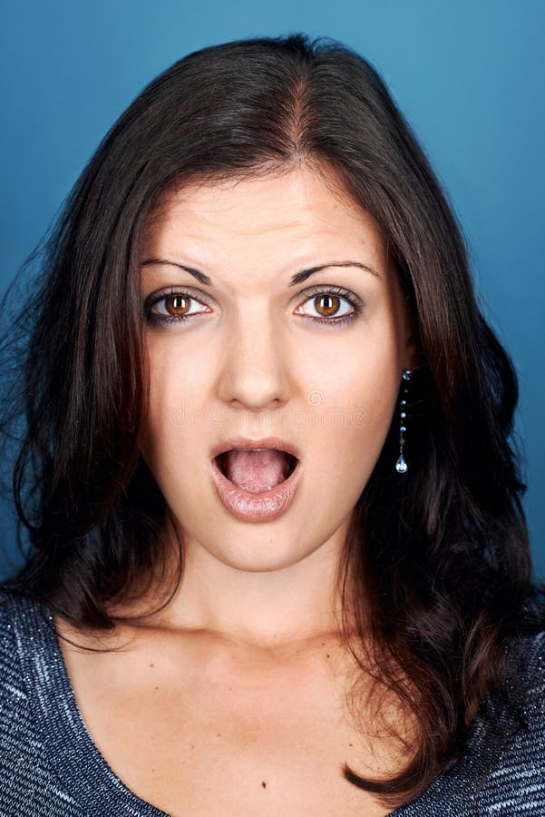 Silly face woman stock image. Image of mouth, humor, closeup - 33714799