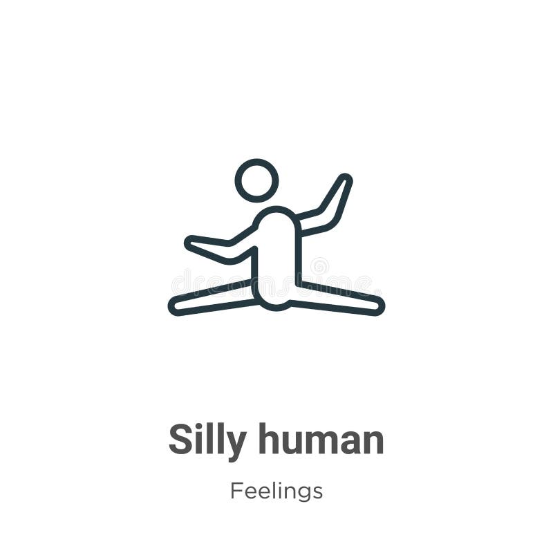 Silly Human Outline Vector Icon. Thin Line Black Silly Human Icon, Flat ...
