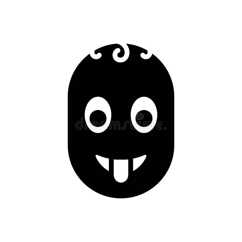 Black Solid Icon for Silly, Stupid and Mindless Stock Vector ...