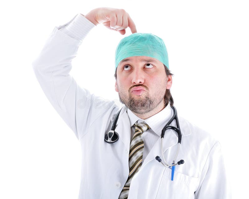 Silly Male Doctor in Characteristic Clothes Stock Photo - Image of ...
