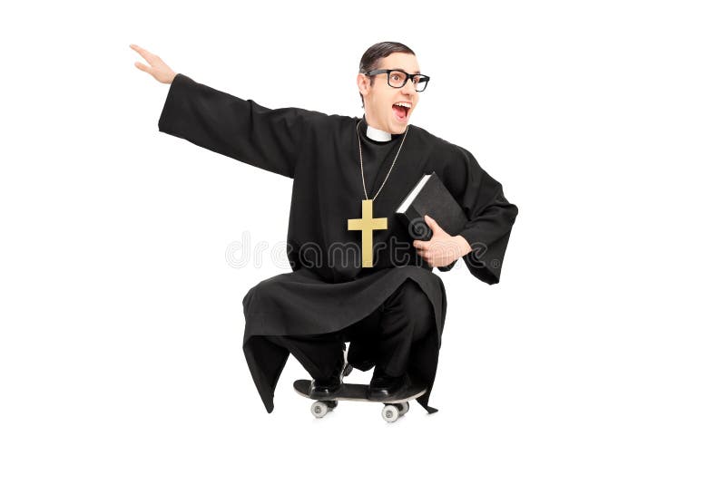 Priest riding a bicycle stock photo. Image of lifestyle - 136371962