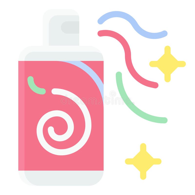 Silly String Icon, Birthday Party Related Vector Illustration Stock ...