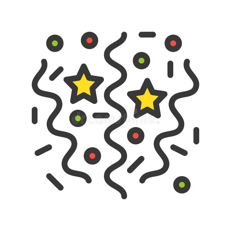 Silly String Vector, Christmas Related Filled Style Icon, Editable ...