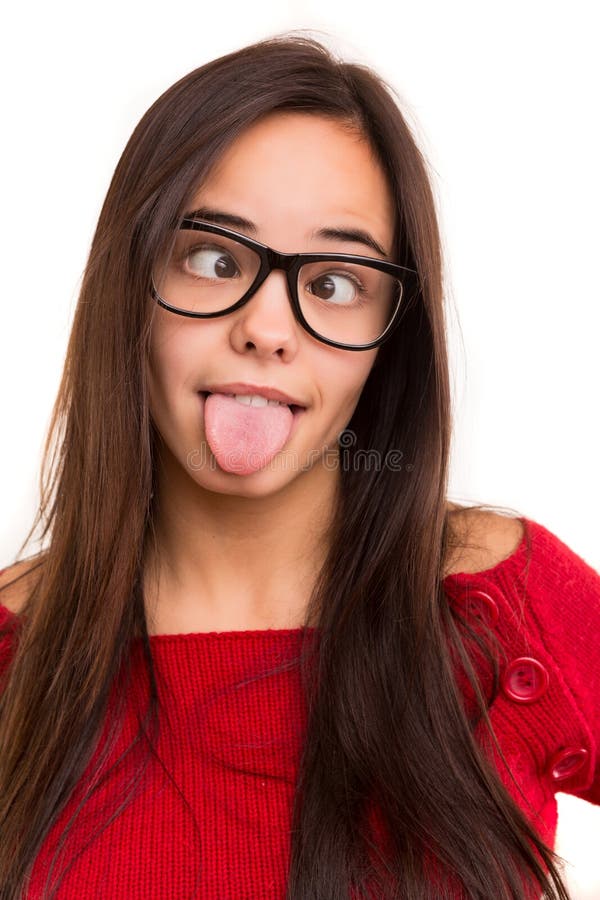 Silly woman posing stock image. Image of girl, portrait - 15143633