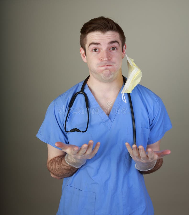 Silly Young Doctor stock image. Image of white, unprofessional - 54542323