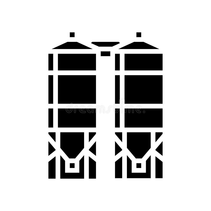 Silo Cement Concrete Glyph Icon Vector Illustration Stock Illustration ...