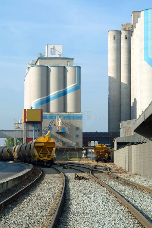Silo of cereals and train stock photo. Image of storage - 357430