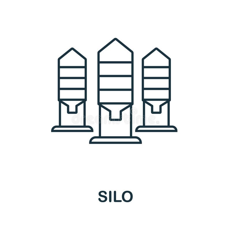 Silo Icon. Thin Line Style Element from Farm Icons Collection Stock Illustration - Illustration ...