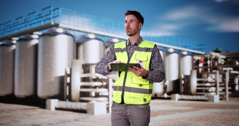 Silo Industrial Facility Manager at Work Stock Photo - Image of alcohol ...