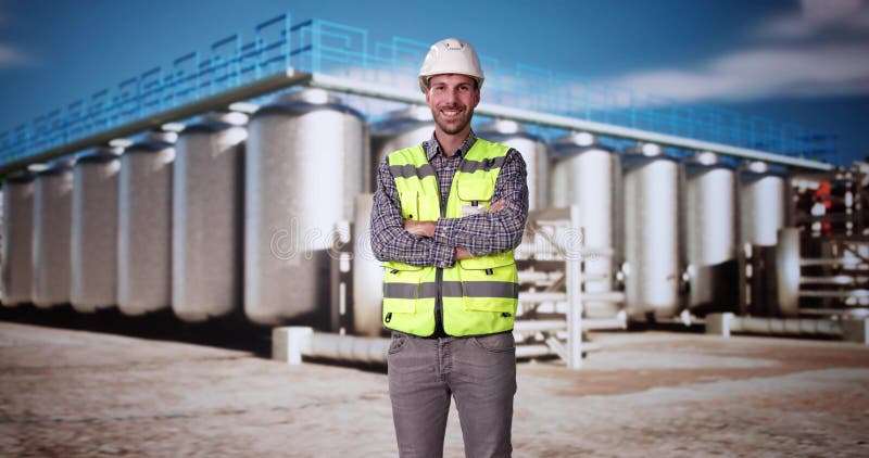 Silo Industrial Facility Manager at Work Stock Image - Image of ...