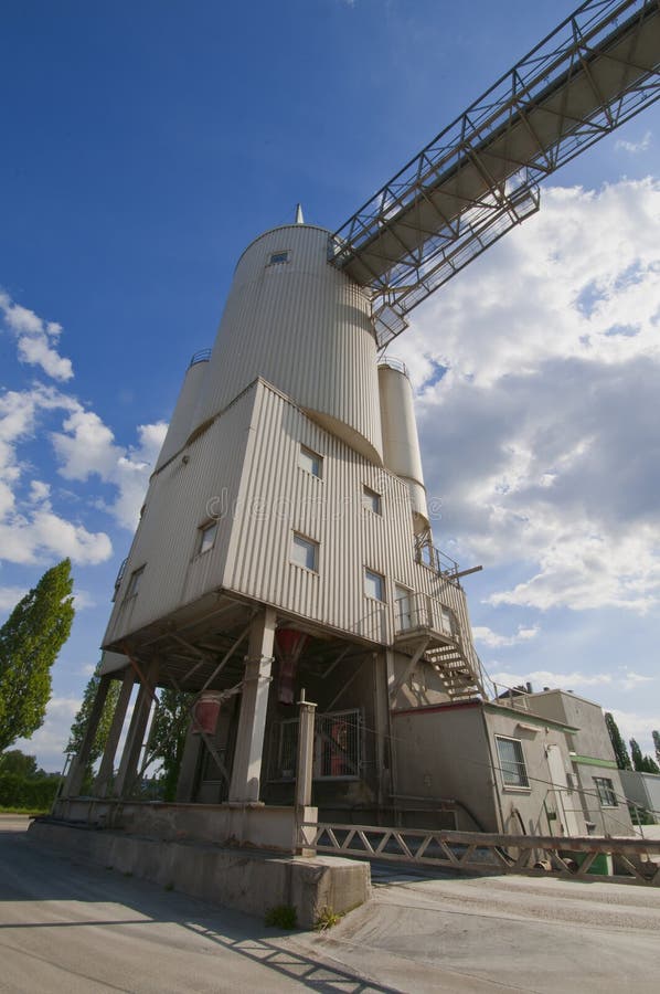 Silo Loading Goods Crane Port Inland Stock Image - Image of industrial ...