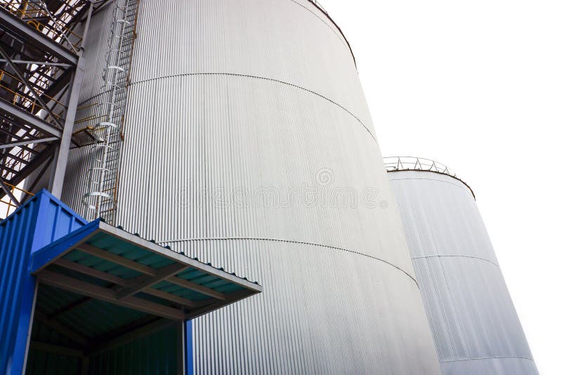 Silo Metal Sheet Container Settles on the Ground with White Background ...