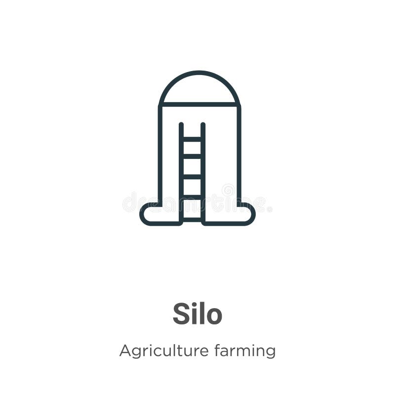 Silo Outline Vector Icon. Thin Line Black Silo Icon, Flat Vector Simple ...