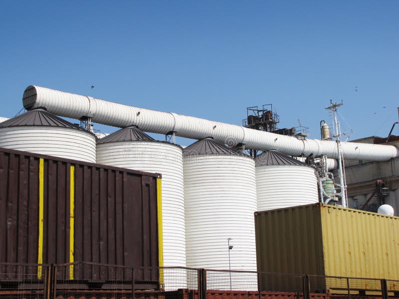 Silo and pipeline stock image. Image of modern, structure - 19931041