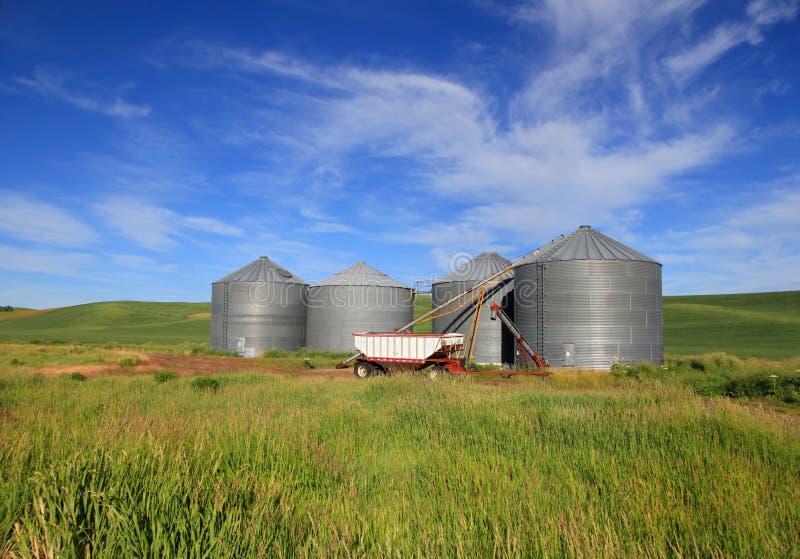Multiple silos stock image. Image of country, farm, steel - 325383