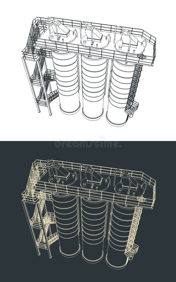 Silo Storage System Drawings Stock Vector - Illustration of corn ...