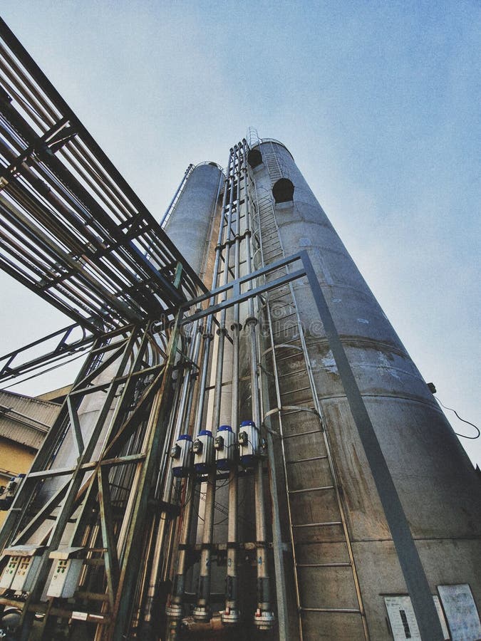 Silo with Tall Grass during Sunset Stock Image - Image of commodity ...