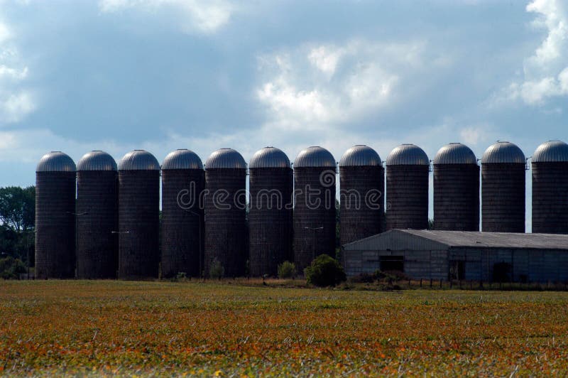Silo towers stock image. Image of tower, high, rivets - 7597801