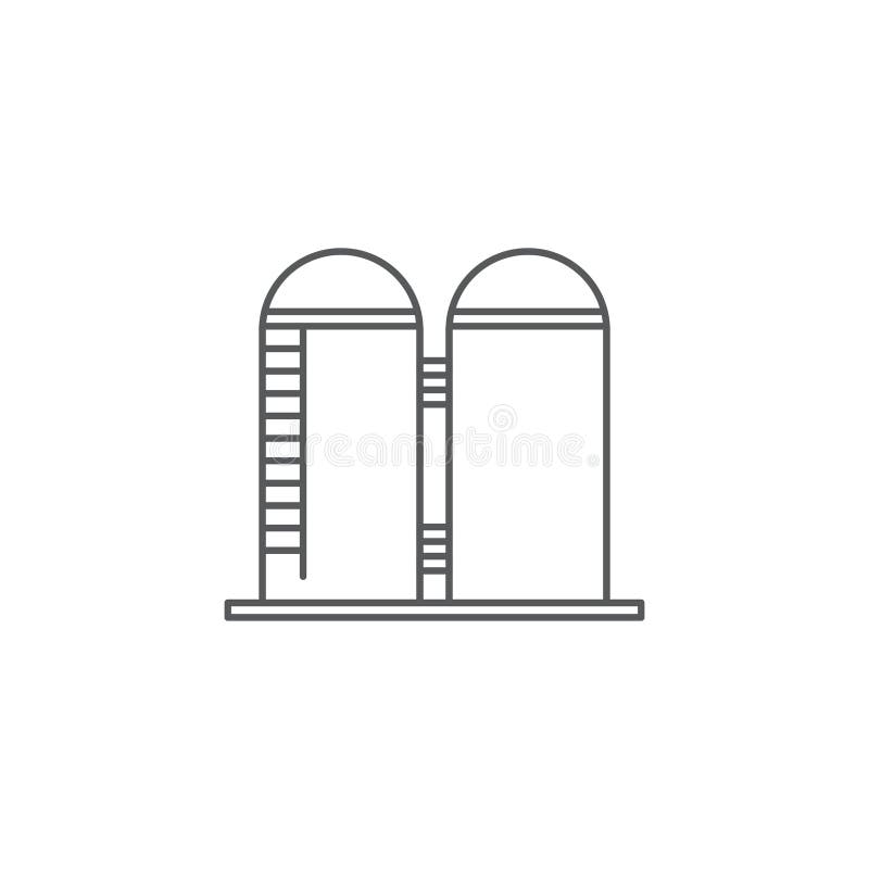 Silo Vector Icon Symbol Storage Isolated on White Background Stock ...