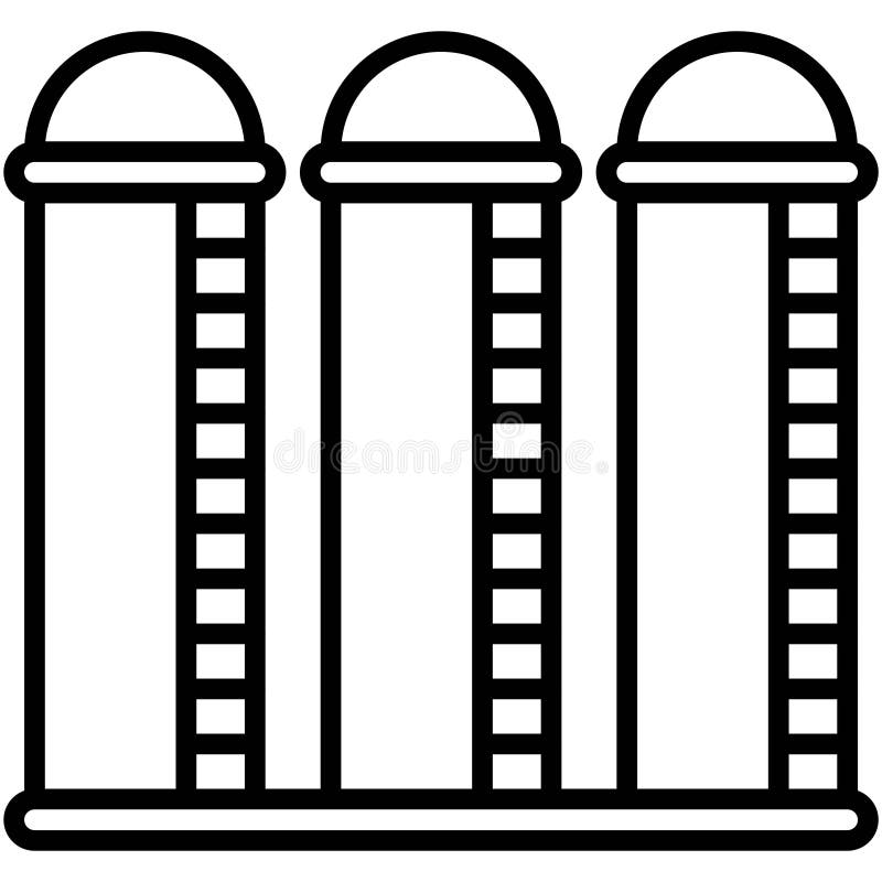 Silo or Water Tank Icon, Winter City Related Vector Stock Vector ...