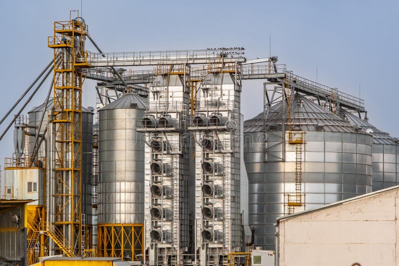 Silos on Agro-industrial Complex with Seed Cleaning and Drying Line for ...