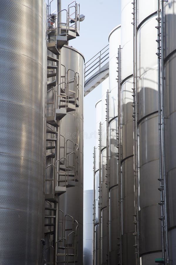 Silos in Cellino san mraco stock photo. Image of inox - 58700342
