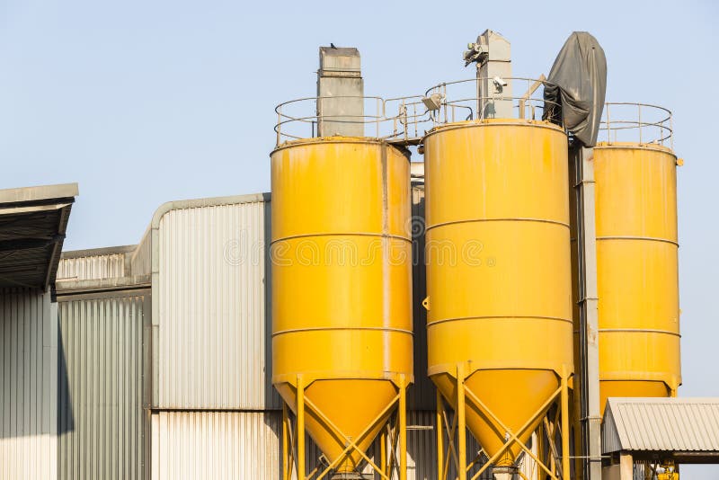 Silos Factory stock image. Image of structures, production - 70117827