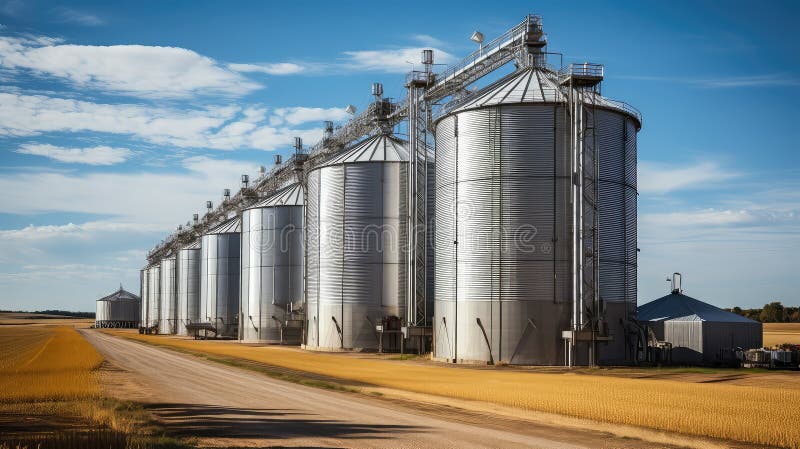 Silos grain technology stock illustration. Illustration of storage ...