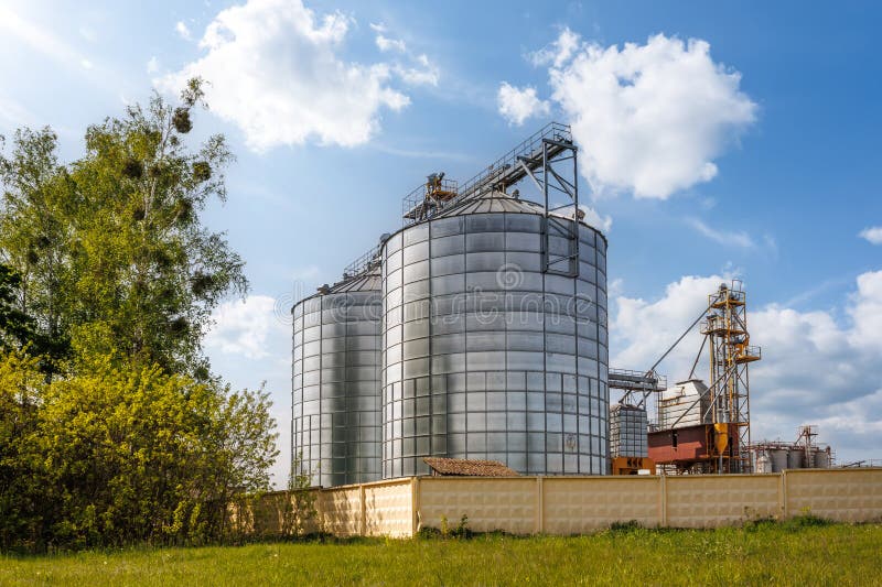 Silos Granary Elevator on Agro-industrial Complex with Seed Cleaning ...