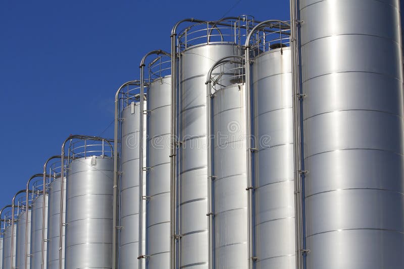 Silos stock photo. Image of inox, industry, factory, chemical - 61611930