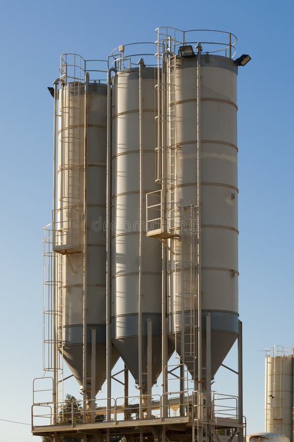 Silos of sand stock image. Image of load, mixing, aggregates - 11929299