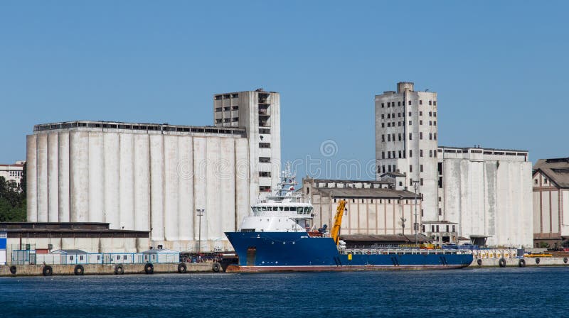 Silos stock photo. Image of trade, ship, nautical, commercial - 58000656