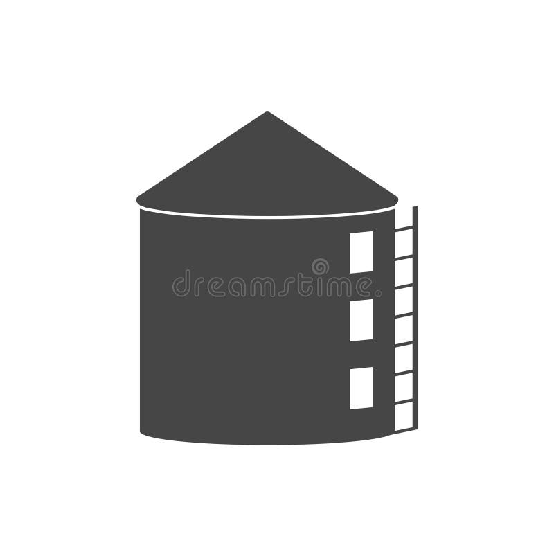 Silos storage icon stock vector. Illustration of circle - 125096250