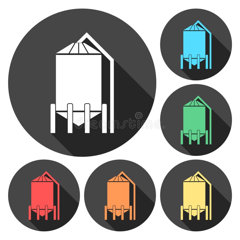 Silos storage icon stock vector. Illustration of rice - 126880525