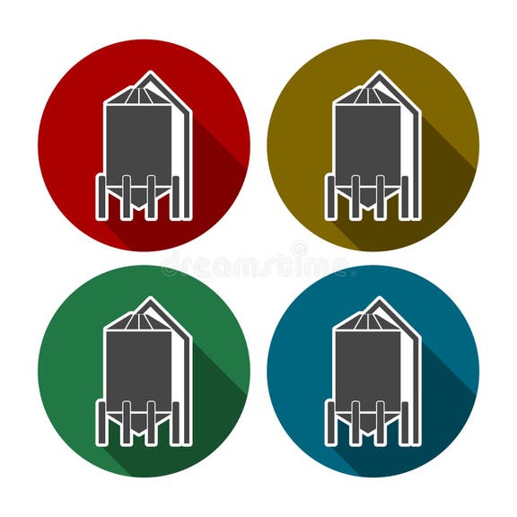 Silos storage icon stock vector. Illustration of farming - 126880569