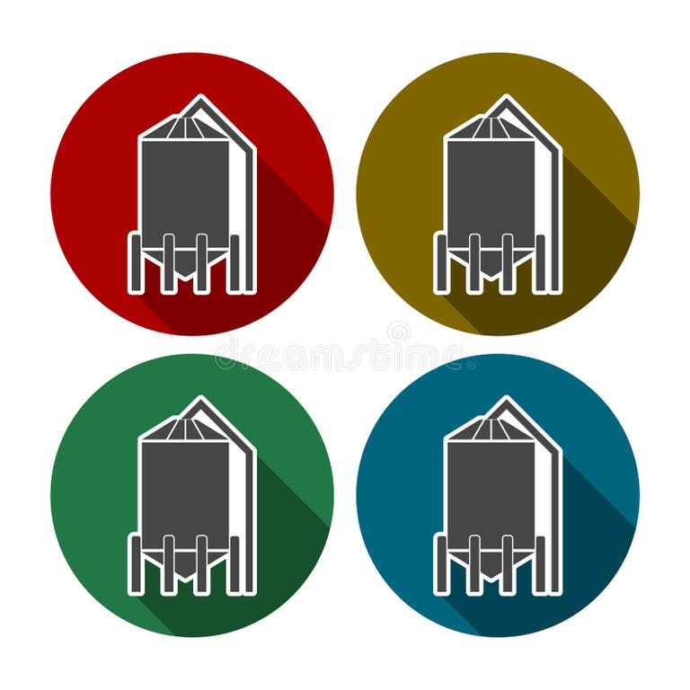 Silos storage icon stock vector. Illustration of farming - 126880569